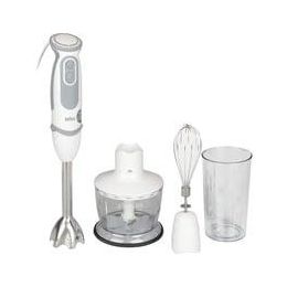 Braun MultiQuick 5 Stabmixer Vario MQ 5235 wei&szlig;/grau, 1.000 Watt, mit Zerkleinerer und Schneebesen
