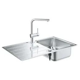 Grohe Einbausp&uuml;le-Set 31573SD1 86x50cm, 1 Becken, mit Einhebel-Sp&uuml;ltischarmatur, Edelstahl