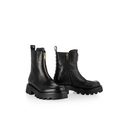 Bikerboots Marc Cain "Sports Check It Up", Damen, Gr. 41, schwarz, Leder, unifarben, Schuhe Bikerboots, Plateauboots mit Chunky Plateausohle und Blockabsatz