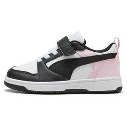 Puma Rebound V6 Lo AC+ Sneaker mit Klettverschluss Kinder 37 - Puma white/Puma black/pearl pink 34.5