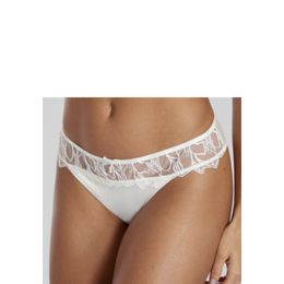 Tanga Lascana, Damen, Gr. 36/38, beige (champagne), Spitze, Obermaterial: 47% Polyamid, 47% Polyester, 6% Elasthan, Unterhosen Tanga, mit feiner Zierschleife und h&uuml;bschem Glitzeraccessoire