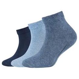3er Pack Camano Soft Bio-Baumwolle Quarter Socken Kinder 5240 - ice blue melange 31-34