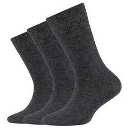 3er Pack Camano Soft Bio-Baumwolle Crew Socken Kinder 0008 - anthracite 27-30