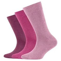 3er Pack Camano Soft Bio-Baumwolle Crew Socken Kinder 4170 - orchid smoke 35-38