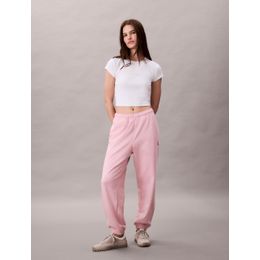 Sweathose Calvin Klein Jeans "MONOLOGO FRENCH TERRY JOGGER", Damen, Gr. XXL (46), N-Gr, pink nectar, Jersey, Obermaterial: 86% Baumwolle, 14% Polyester, bequem lang, Hosen Sweathose