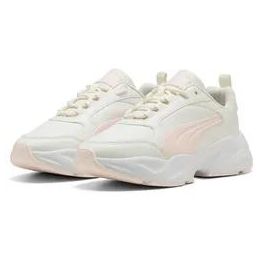 Puma Cassia 2.0 Leder Plateau Sneaker Damen 05 - warm white/jasmine flower/Puma white 38
