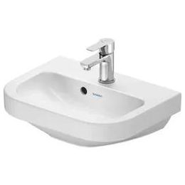 Duravit D-Code Waschbecken 0748450000 mit Hahnloch, mit &Uuml;berlauf, Wei&szlig; Hochglanz, 450 x 145mm