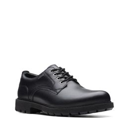 Schn&uuml;rschuh Clarks "BatcombeTieGTX", Herren, Gr. 44,5, schwarz (schwarz leather), Leder, Schuhe Schn&uuml;rschuh, Business Schuh, Anzugschuh, Komfortschuh mit wasserdichter Gore-Tex