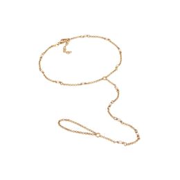 Fu&szlig;kette Elli "Fu&szlig;schmuck Muschelkernperle Fu&szlig; Chain 925 Sterling Silber" Gr. 22, gold, Fu&szlig;ketten, Damen, 22, Silber 925 (Sterlingsilber), Fu&szlig;kette