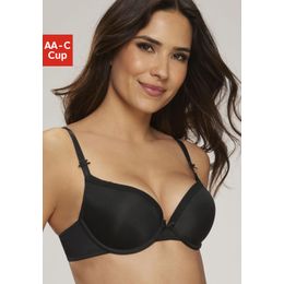Push-up-BH s.Oliver, Damen, Gr. 75, Cup C, schwarz, Microtouch, Obermaterial: 60% Polyamid, 35% Polyester, 5% Elasthan, Basic, BHs Push-up-BH, mit B&uuml;gel und herausnehmbaren Kissen, Basic Dessous
