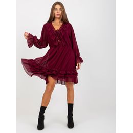 Madnezz House Kleid Damen Gr&ouml;&szlig;e 38/40 bordeaux Winterkleid
