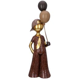 Dekofigur Gilde "Figur Ballonjunge", braun, B:13cm H:43cm T:9cm, Kunstharz, Dekofiguren, Dekofigur, H&ouml;he: 43 cm