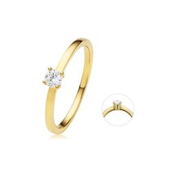 Diamantring ONE ELEMENT "0.2 ct Diamant Brillant Ring aus 585 Gelbgold" Gr. 59, gold, Fingerringe, Damen, 59,mit Brillant, Gelbgold 585, Diamantring
