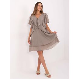 Madnezz House Kleid Damen Gr&ouml;&szlig;e 38/40 hellbeige Winterkleid
