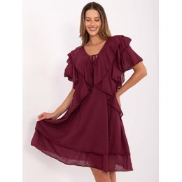 Madnezz House Kleid Damen Gr&ouml;&szlig;e 38/40 bordeaux Winterkleid