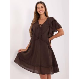 Madnezz House Kleid Damen Gr&ouml;&szlig;e 38/40 braun Winterkleid
