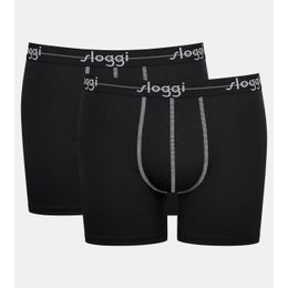 Boxershorts Sloggi "men Start Short C2P box", Herren, Gr. 8, schwarz, Single Jersey, Obermaterial: 96% Baumwolle, 4% Elasthan, k&ouml;rpernah, Unterhosen Boxershorts, moderne bequeme Basics