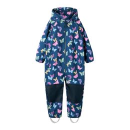 name it Funktionsanzug 'NMFAlfa08' M&auml;dchen Gr&ouml;&szlig;e 86 navy / hellblau / gelb / rosa