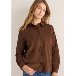 Langarmbluse Cecil, Damen, Gr. M (40), mocha caramel, Cord, Obermaterial: 100% Baumwolle, unifarben, regular fit h&uuml;ftbedeckend, Rundhals, Manschette, Blusen Langarmbluse, mit Hemdkragen