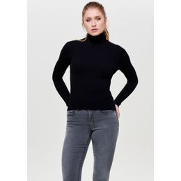 Rollkragenpullover Only "ONLKAROL L/S ROLLNECK PULLOVER KNT NOOS", Damen, Gr. S, schwarz, Strick, Obermaterial: 80% Viskose, 20% Nylon, unifarben, sehr figurbetont normal, Rundhals, Rippstrickb&uuml;ndchen, Pullover Rollkragenpullover, Viskosemischung