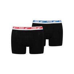 Boxershorts Puma "MEN MULTI LOGO BOXER 2P", Herren, Gr. S, schwarz (schwarz combo), Obermaterial: 95% Baumwolle, 5% Elasthan, unifarben mit Farbeinsatz, eng, Unterhosen Boxershorts, Komfortbund