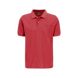 Poloshirt Fynch-Hatton, Herren, Gr. S, rot (poppy rot), Piqu&eacute;, Obermaterial: 100% Baumwolle, bestickt, unifarben, gerade h&uuml;ftbedeckend, Rundhals, B&uuml;ndchen, Shirts Poloshirt, mit Brusttasche und Logostickerei