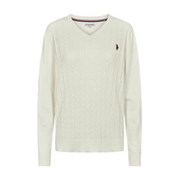 U.S. Polo Assn. Pullover 'UWBell' Damen Gr&ouml;&szlig;e M braun / wei&szlig;