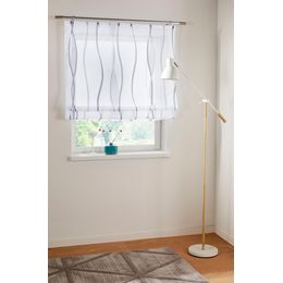 Raffrollo OTTO HOME "Dimona" Gr. 2, bunt (wei&szlig;, silberfarben, grau), B:60cm H:140cm, Voile, Obermaterial: 100% Polyester, Raffrollos, Raffrollo, Transparent, Voile, Polyester, Wellen
