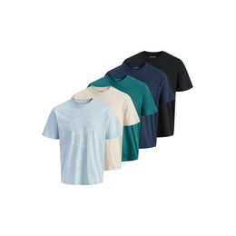 Jack & Jones Plus Jack & Jones Plus T-Shirt 'JJGRAYSON' Herren Gr&ouml;&szlig;e 6XL beige / pastellblau / petrol / schwarz