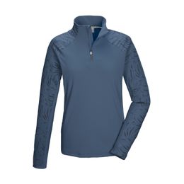 Langarmshirt Killtec "KSW 56 WMN FLX SHRT", Damen, Gr. 42, blau, Obermaterial: 69% Polyester, 31% Elasthan, ohne Ausschnitt, Shirts Langarmshirt, Damen Funktionsshirt: warm, hoher Komfort, Stehkragen, Kinnschutz