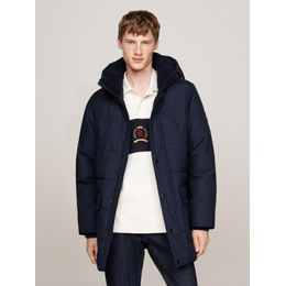 Parka Tommy Hilfiger "ROCKIE UTILITY PARKA", Herren, Gr. 3XL, blau (desert sky), Web, Obermaterial: 80% Polyamid, 20% Polyurethan. Futter: 100% Polyamid. Wattierung: 100% Polyester, regular fit, Rippstrickb&uuml;ndchen, Jacken Parka, Winterjacke, Outdoorjacke hoch geschlossen, Stehakragen mit Fellimitat