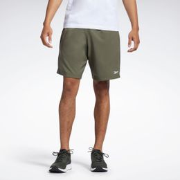 Shorts Reebok "WOR WOVEN SHORT", Damen, Gr. 3XL, N-Gr, gr&uuml;n (army gr&uuml;n), Obermaterial: 100% Polyester, Hosen Shorts