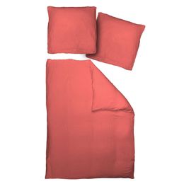 Bettw&auml;sche Adam "Uni Collection light", rot, B/L: 135cm x 200cm, 1 Stk., 1 Stk., Renforc&eacute;, B/L: 80cm x 80cm, 2 Stk., Renforc&eacute;, Obermaterial: 100% Baumwolle, Bettw&auml;sche, Bettw&auml;sche, aus 100 % Bio-Baumwolle, 2 teilig - Bettw&auml;sche Set