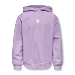 Only Girls Sweatshirt 'KOGHeart' M&auml;dchen Gr&ouml;&szlig;e 122/128 lavendel / wei&szlig;