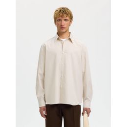 Selected Hemd Herren Gr&ouml;&szlig;e L beige / wei&szlig;