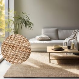 Teppich Hanse Home "Jaipur Juteteppich, als L&auml;ufer und in Rund", beige (naturgold), B:60cm H:10mm L:90cm, Jute, Teppiche, Teppich, 100% Naturfaser, Wohnzimmer, Esszimmer, Schlafzimmer, GRS