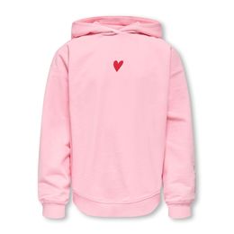 Only Girls Sweatshirt 'KOGHeart' M&auml;dchen Gr&ouml;&szlig;e 146/152 rosa / rot