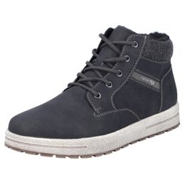 Winterboots Rieker, Herren, Gr. 40, schwarz (schwarz, grau), Lederimitat, Textil, Schuhe Winterboots, mit Warmfutter
