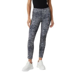 Leggings comma, Damen, Gr. 34, N-Gr, grau (grau, schwarz), Web, Obermaterial: 33% Polyester, 32% Viskose, 30% Polyamid, 5% Elasthan, bedruckt, slim fit kn&ouml;chellang, Hosen Leggings, mit All-Over Print