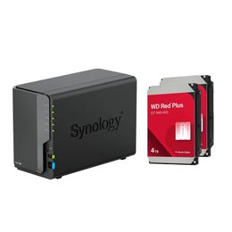 Synology DiskStation DS224+ 2 Einsch&uuml;be NAS-Server Leergeh&auml;use + 2x WD Red WD40EFZZ SATA 3.5" HDD 4 TB Festplatte