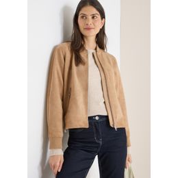 Blouson Cecil, Damen, Gr. L (42), golden camel, Web, Obermaterial: 94% Polyester, 6% Elasthan. Futter: 100% Polyester, unifarben, regular fit normal, Rippb&uuml;ndchen, Jacken Blouson, mit Taschen