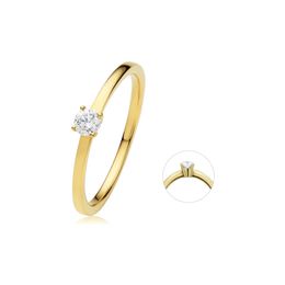 Diamantring ONE ELEMENT "0.15 ct Diamant Brillant Ring aus 585 Gelbgold" Gr. 57, gold, Fingerringe, Damen, 57,mit Brillant, Gelbgold 585, Diamantring