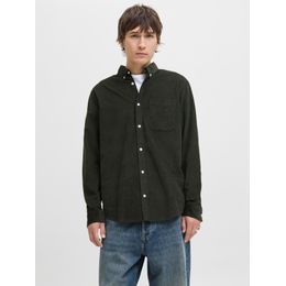 Jack & Jones Langarmhemd JACK & JONES "JJECLASSIC CORD SHIRT L/S SN", Herren, Gr. M, N-Gr, rosin, Web, Obermaterial: 100% Baumwolle, unifarben, comfort fit, Hemden Langarmhemd