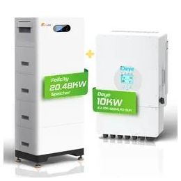 Deye/ Felicity Komplettset 10 kWh Hochvolt Hybridwechselrichter (SUN-10K-SG01HP3-EU-AM2) + Hochvolt Batteriespeicher 20,48 kWh FLH96050SMG01 (LUX-X-96050HMG01)