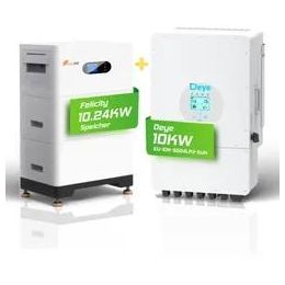 Deye/ Felicity Komplettset 10 kWh Hochvolt Hybridwechselrichter (SUN-10K-SG01HP3-EU-AM2) + Hochvolt Batteriespeicher 10 kWh FLH96050SMG01 (LUX-X-96050HMG01)