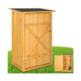 TecTake&reg; Gartenschrank mit Flachdach, aus impr&auml;gniertem Nadelholz, Dachpappe aus Bitumen, 75 x 56 x 118 cm