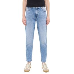 Slim-fit-Jeans Mustang "Damen Style Brooks Relaxed Slim", Damen, Gr. 27, L&auml;nge 30, 585 mittelblau, Denim/Jeans, 99% Baumwolle, 1% Elasthan, unifarben, slim fit, Jeans Slim-fit-Jeans