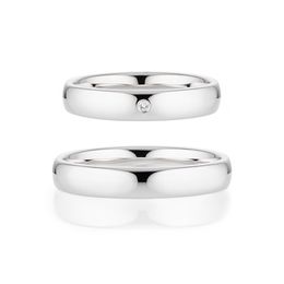 Trauring Bruno Banani "Schmuck Geschenk Ehering Hochzeit Damenring Herrenring" Gr. 60, silber (silberfarben), Fingerringe, Damen, 60, ohne Brillant, Silber 925 (Sterlingsilber), 4mm, Trauring, wahlweise mit oder ohne Brillant, Made in Germany