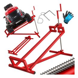 Masko&reg; XXL Rasentraktorheber 450 kg Hebevorrichtung Hebeb&uuml;hne Aufsitzm&auml;her Reinigungshilfe universal, Rasentraktor-Heber, Rasentraktor +45&deg; Neigung verstellbar inkl. B&uuml;rste