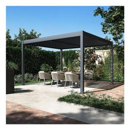 Bellavista Pergola Pavillon mit Lamellen Dach Oasis 3,6 x 4m anthrazit